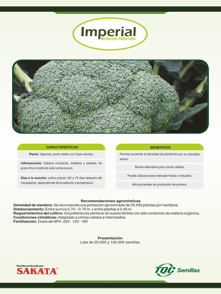 Ficha Tecnica Imperial Brocoli | PDF