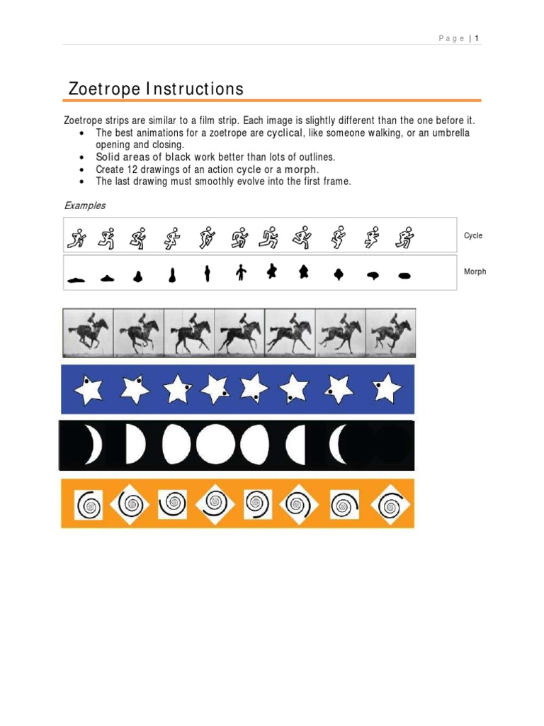 Zoetrope Instructions: Examples | PDF | Animation