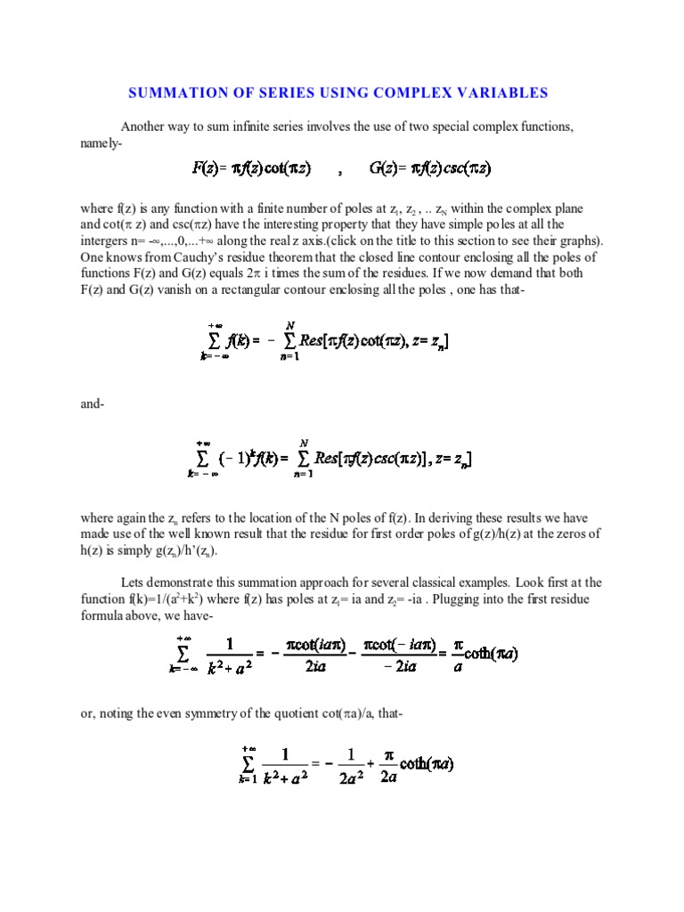 Sum Series | PDF | Summation | Function (Mathematics)