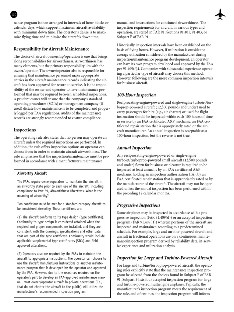 100-Hour Inspection Requirements Overview | PDF
