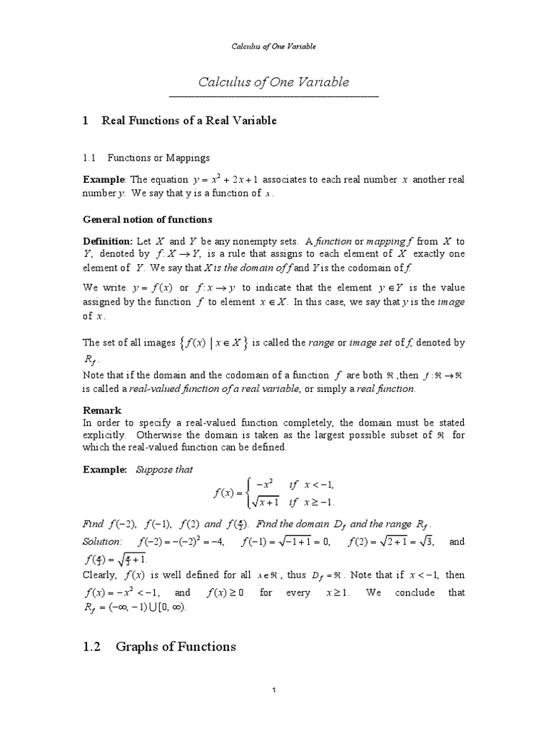 C01 Calculus of One Variable - T1 - 1112 | PDF | Trigonometric ...
