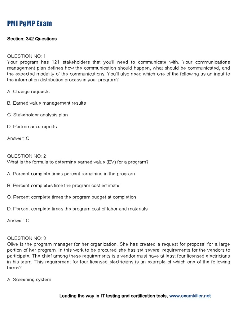 PgMP Exam | Business | Technology