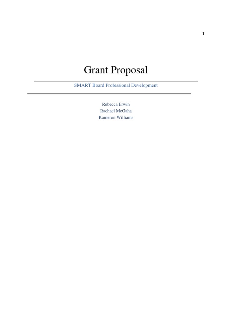 Grant Proposal: SMART Board Professional Development | PDF ...