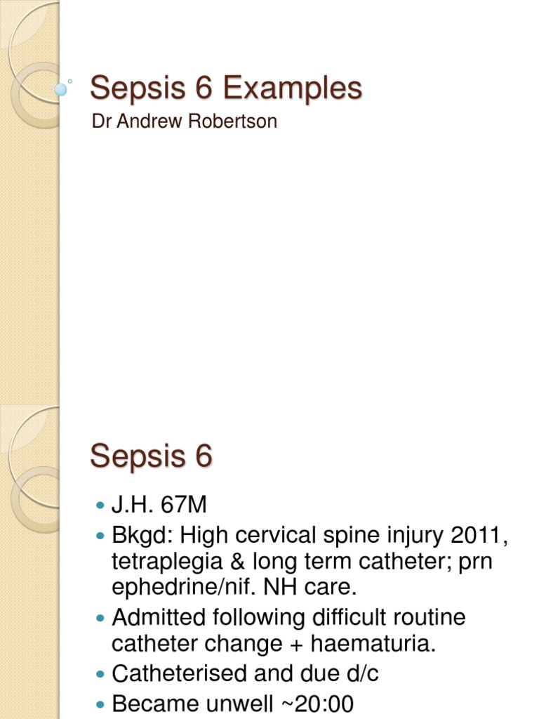 Sepsis 6 Presentation | PDF | Sepsis | Medical Emergencies