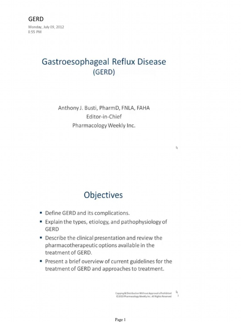 Gerd Notes | PDF | Gastroesophageal Reflux Disease | Gastroenterology