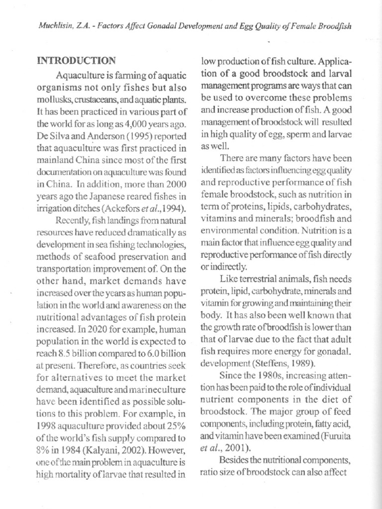 Factor Affect Gonadal Development of Fish | PDF | Molecular Biophysics ...