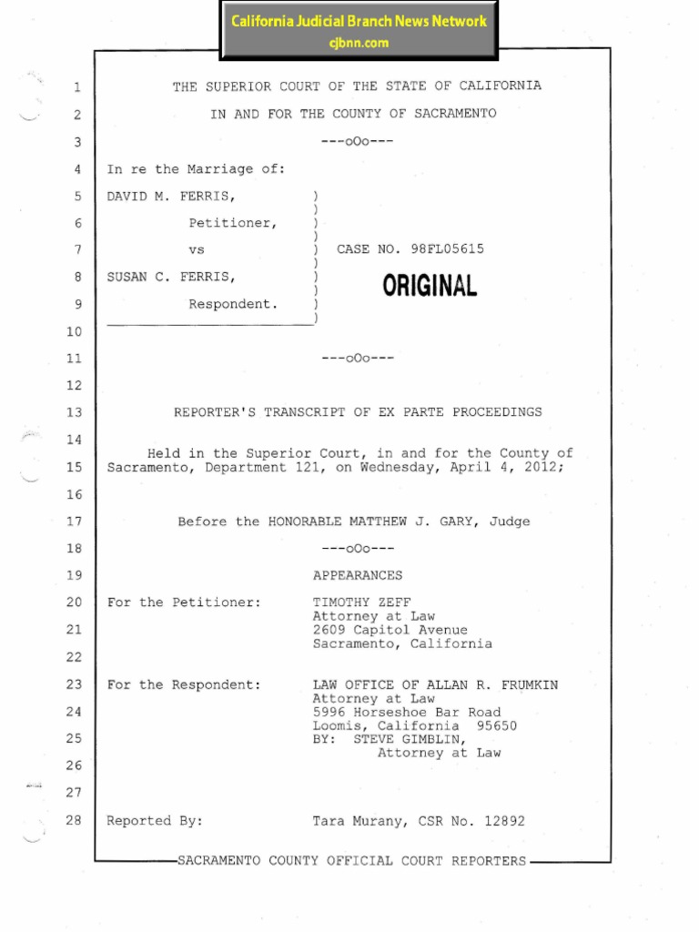 Judge Matthew Gary Caught on Transcript Unaware of Court Reporter ...