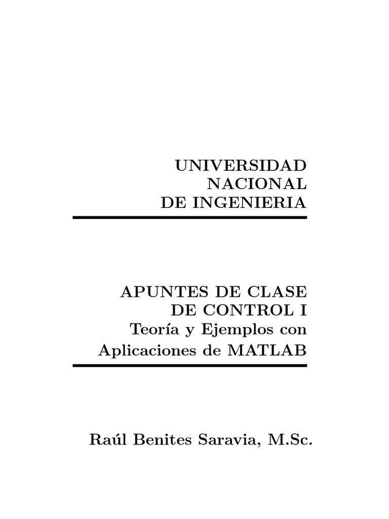 Book Control I | PDF | Sistema de control | Ecuaciones