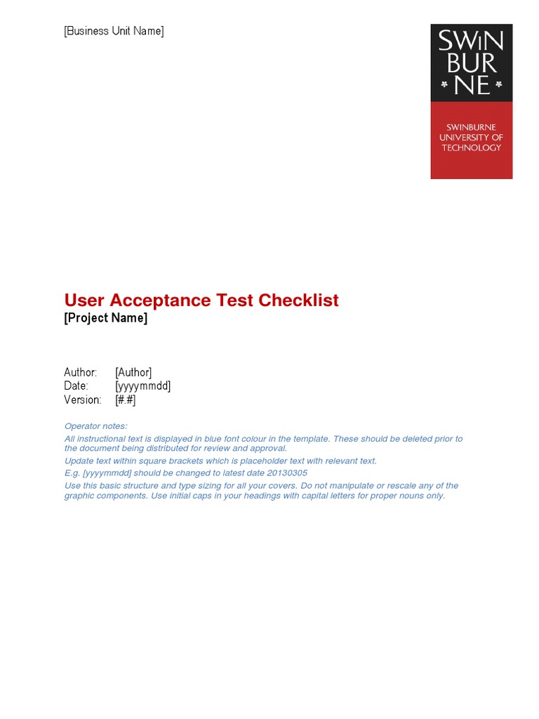 UAT Checklist for Project Teams | PDF