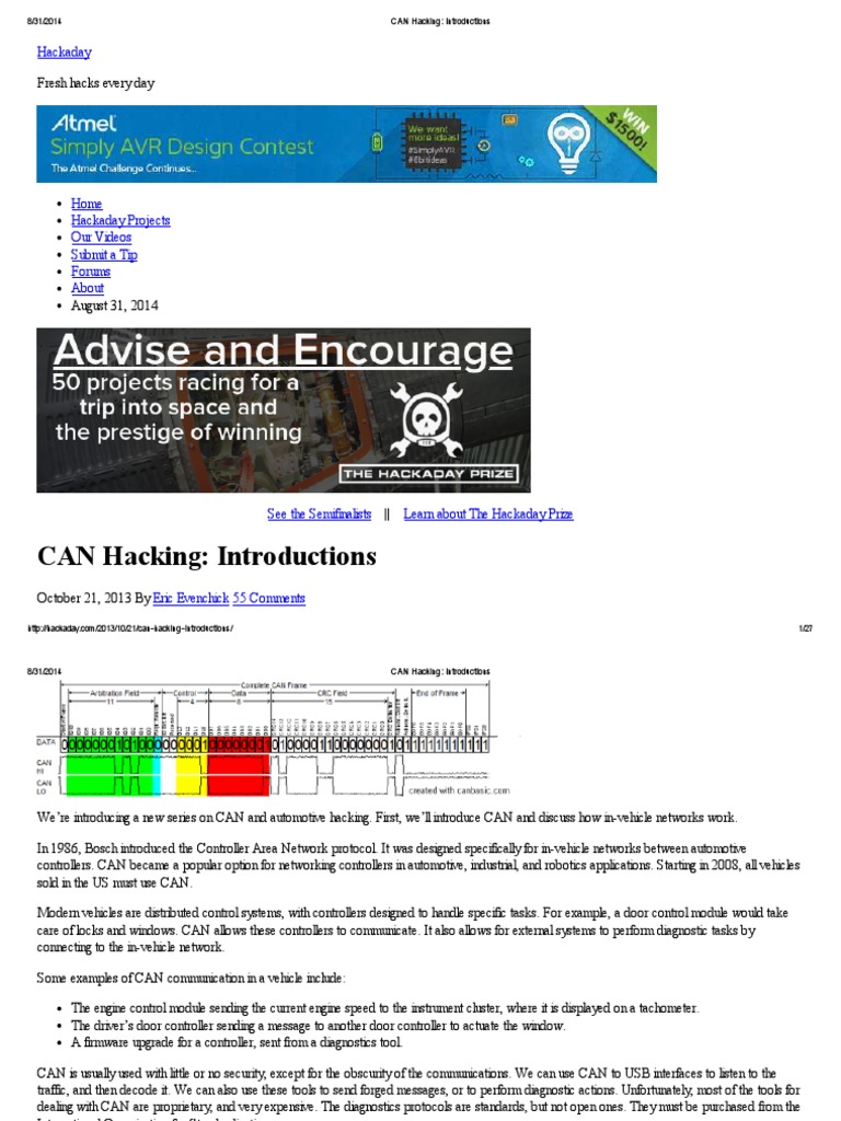 CAN Hacking - Introductions | PDF | Digital Electronics | Computer Network