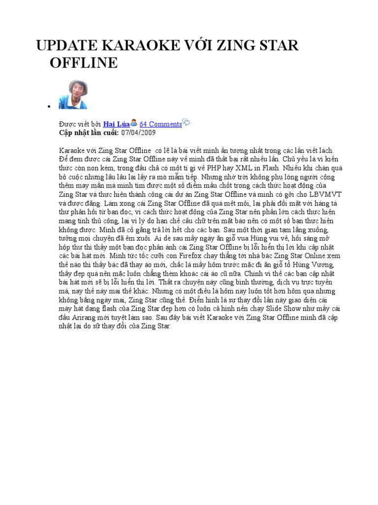 Update Karaoke V I Zing Star Offline | PDF