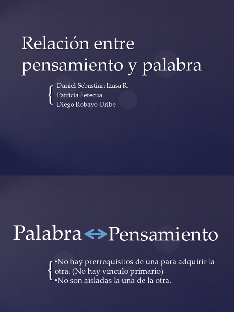 Relación Entre Pensamiento y Palabra | PDF | Palabra | Comprensión