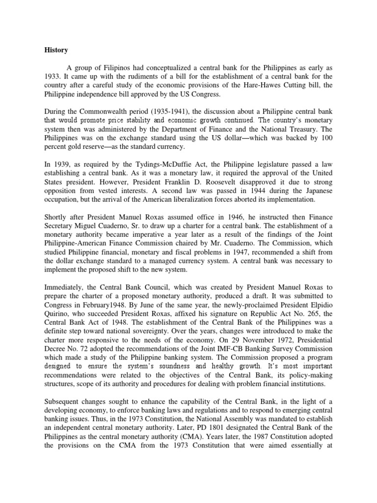 History and Roles of BSP | Download Free PDF | Monetary Economics ...