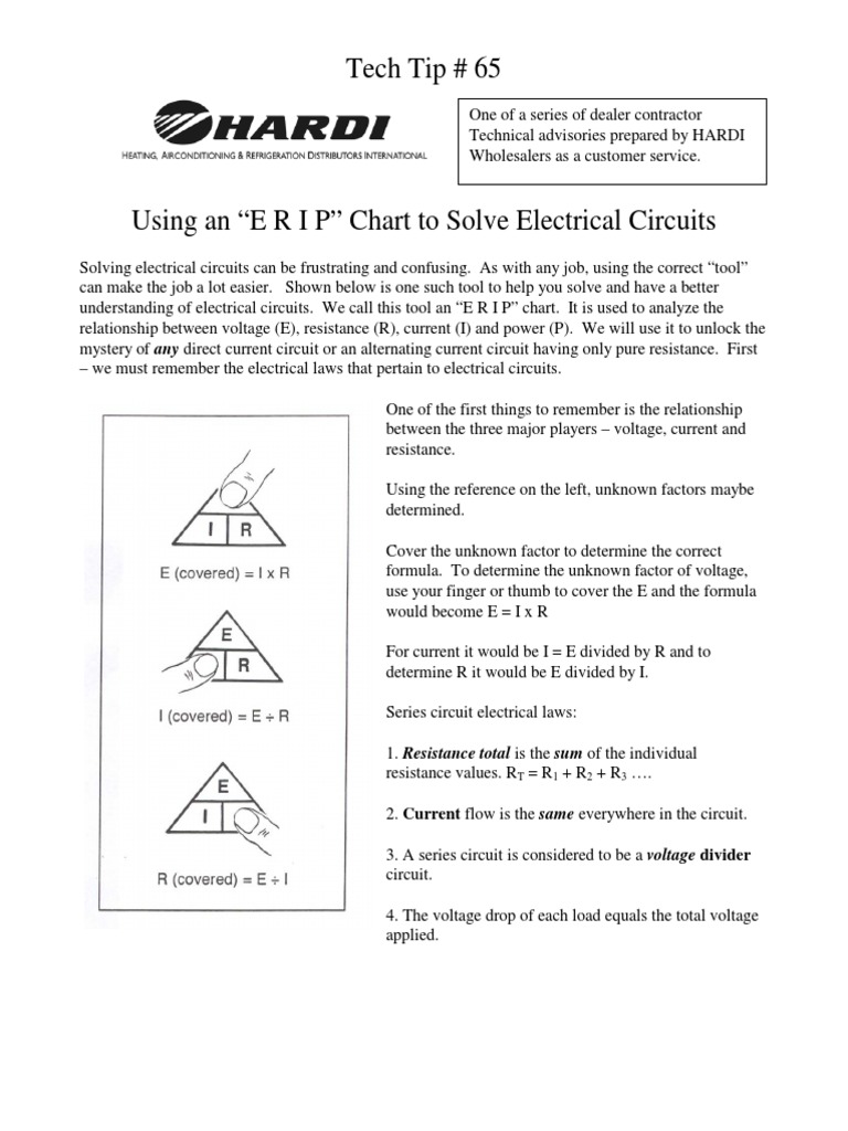ERIP Chart for Solving Circuits | PDF | Series And Parallel Circuits ...