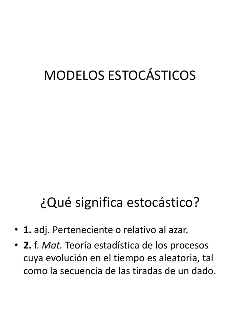 Modelos Estocásticos | PDF | Estocástico | Distribución normal