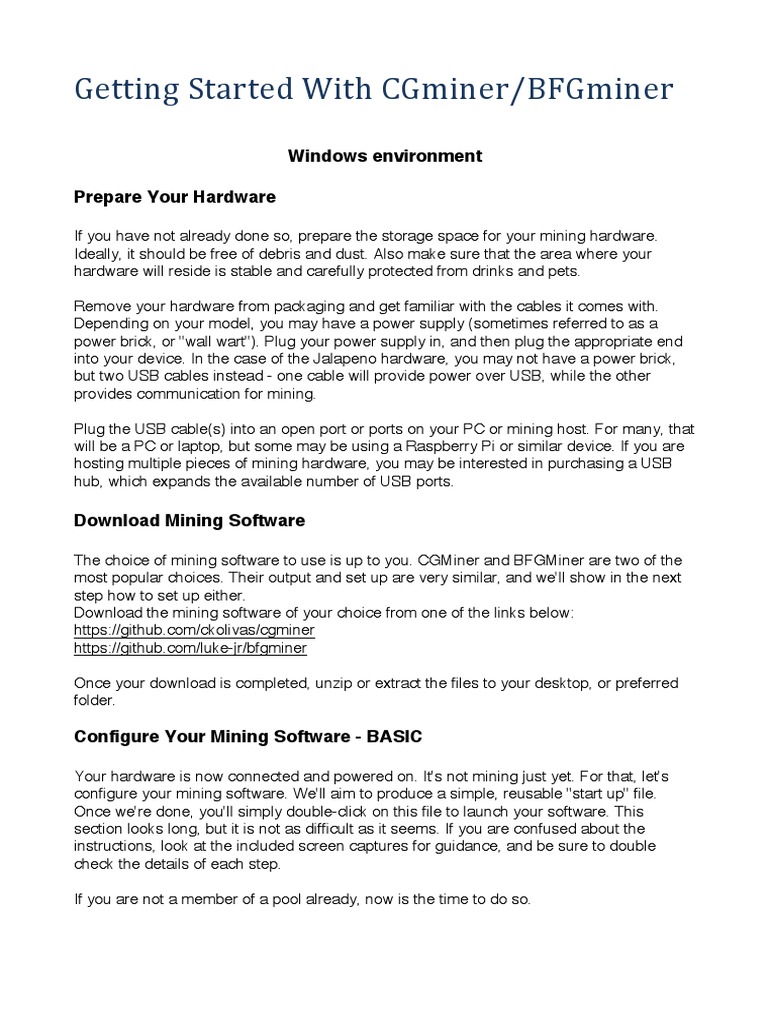 CGminer BFGminer | PDF | Xcode | Command Line Interface