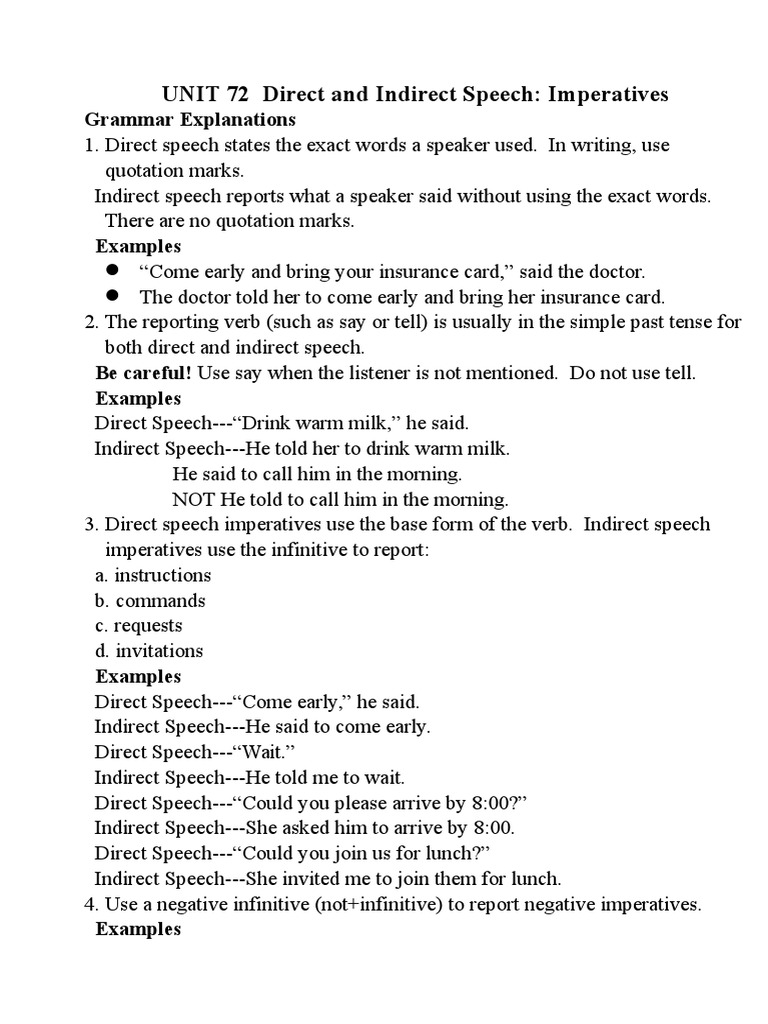 Direct and Indirect Speech | PDF | Syntax | Style (Fiction)