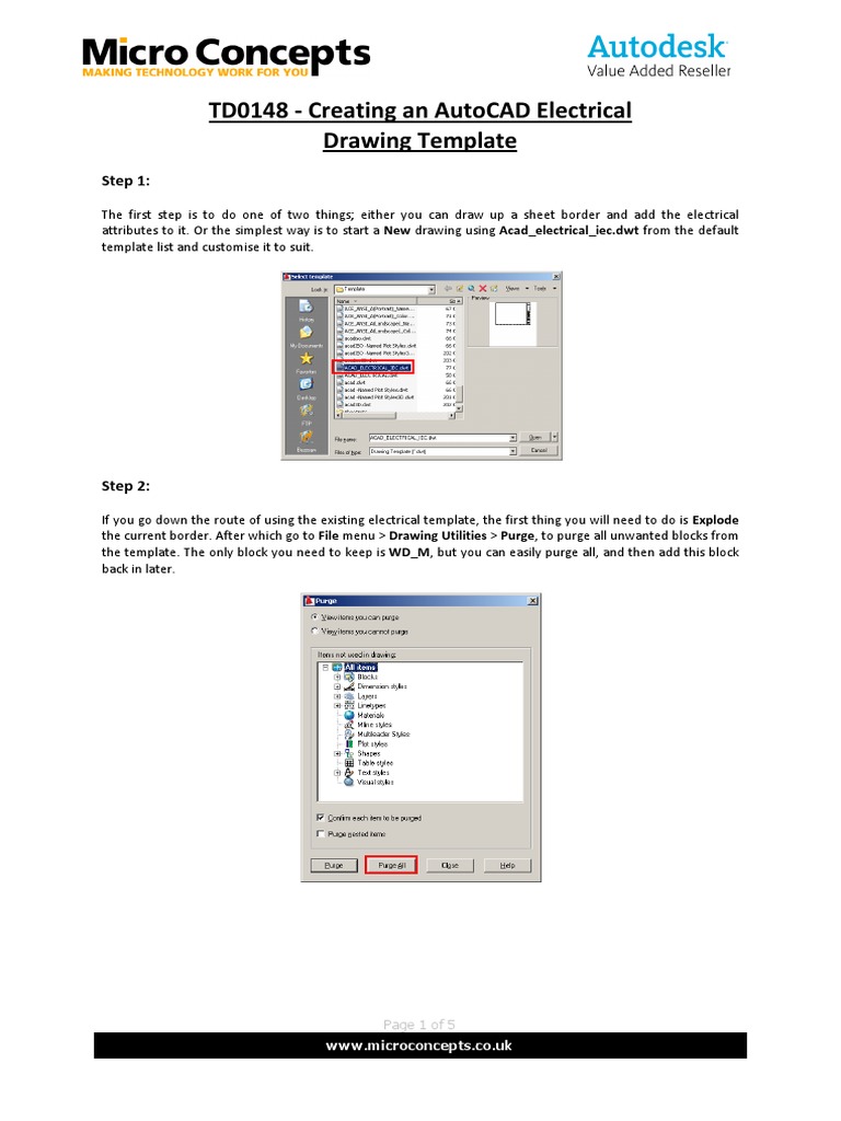 TD0148 - Creating An AutoCAD Electrical Drawing Template | PDF ...