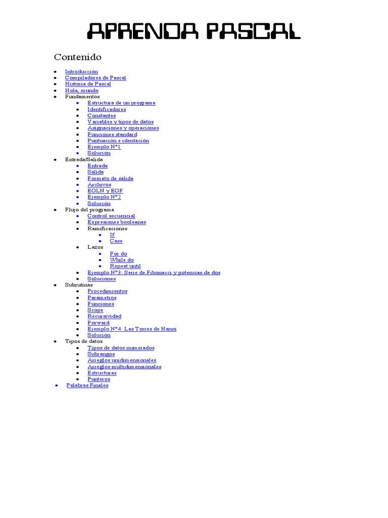 Manual de Pascal | Descargar gratis PDF | Compilador | Lenguaje de programación