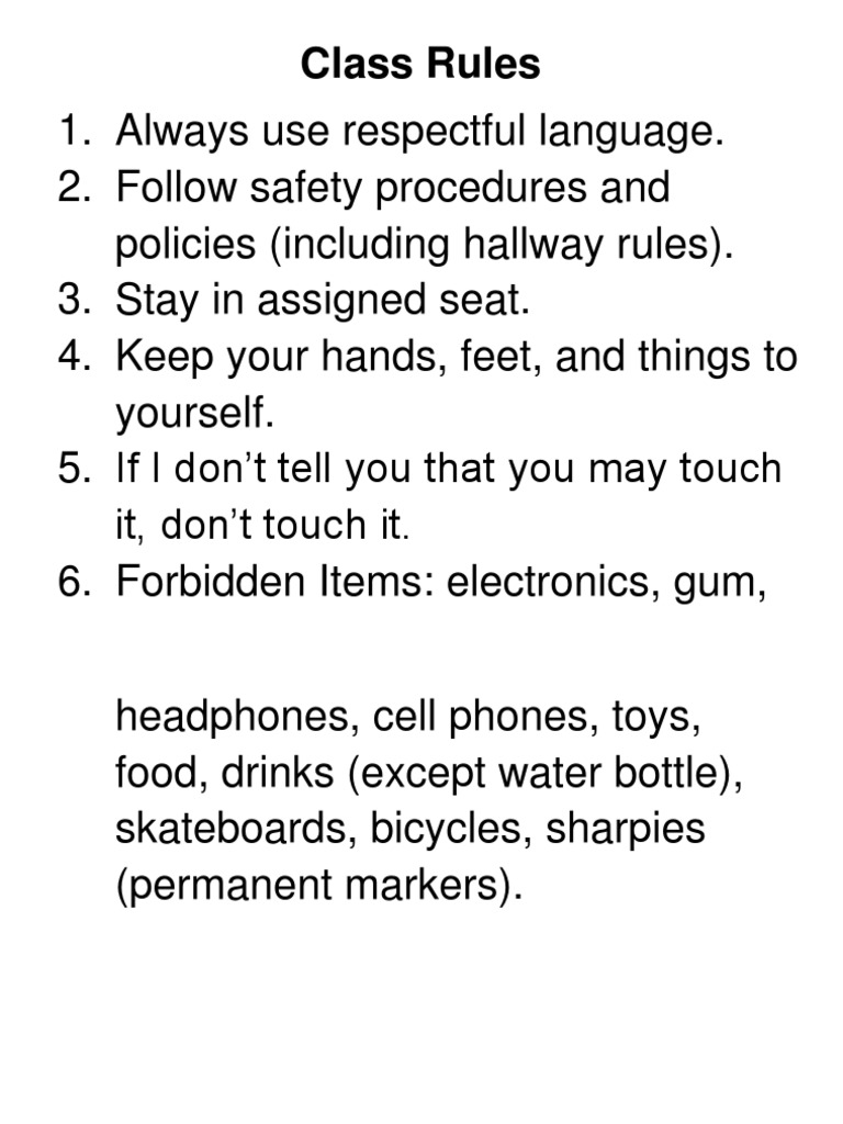 Class Rules and Procedures | PDF