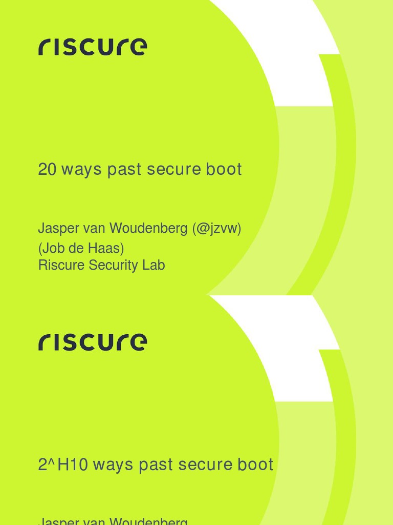 10 Ways Past Secure Boot v1.0 JVW Shakacon | PDF | Booting | Cryptography