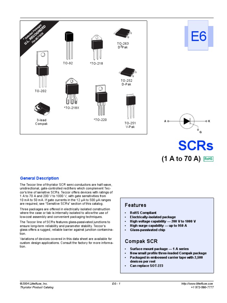 SCR 1 70 Amperes Datasheet | PDF | Root Mean Square | Amplifier