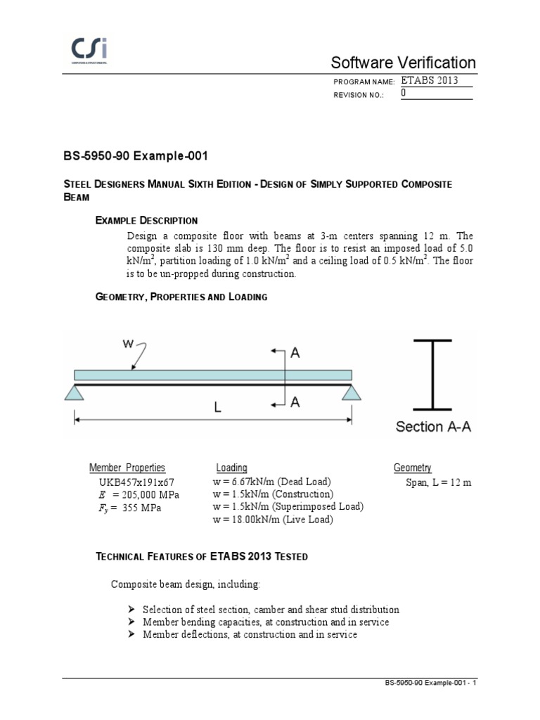 BS-5950-90 Example 001 | PDF | Beam (Structure) | Engineering
