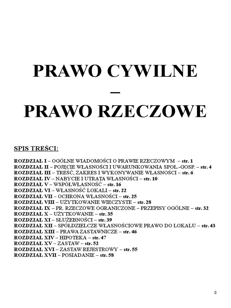 Skrypt - Prawo Rzeczowe Ignatowicz | PDF
