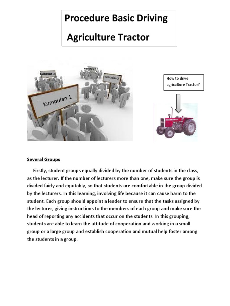 Procedure Basic Driving Agriculture Tractor: Several Groups | PDF ...
