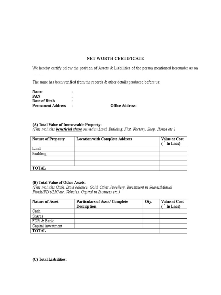 Valuation Certificate | PDF