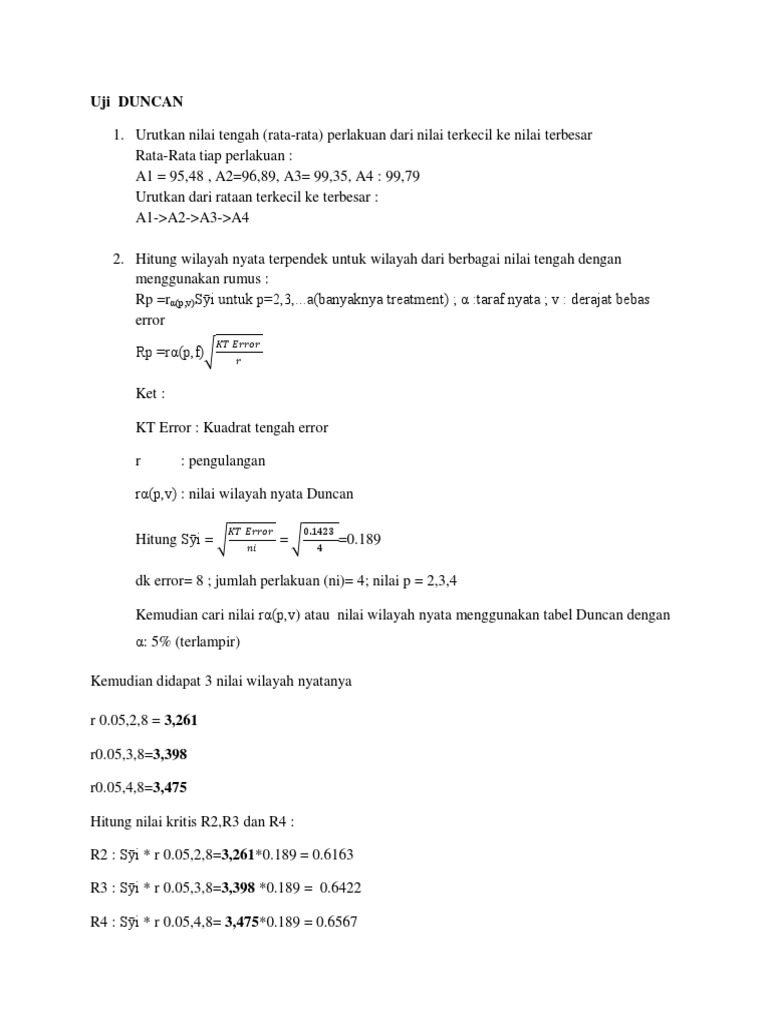 Analisis Statistik Uji Duncan dan Dunnett | PDF
