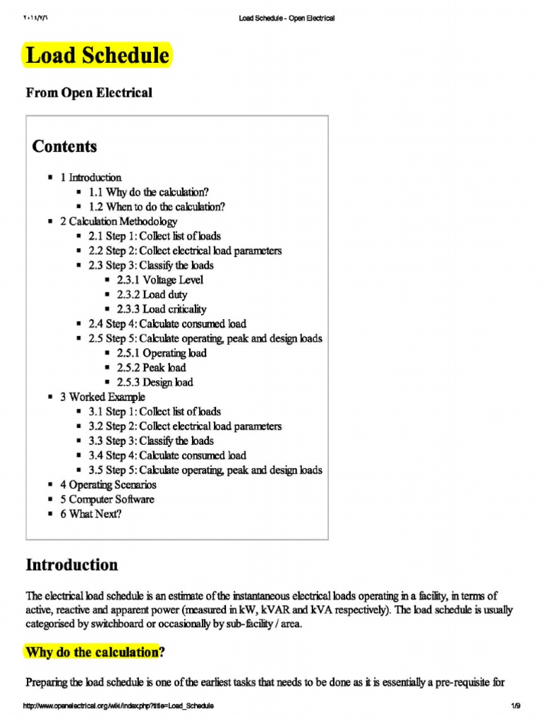 Load Schedule - Open Electrical | PDF | Electrical Engineering | Power ...