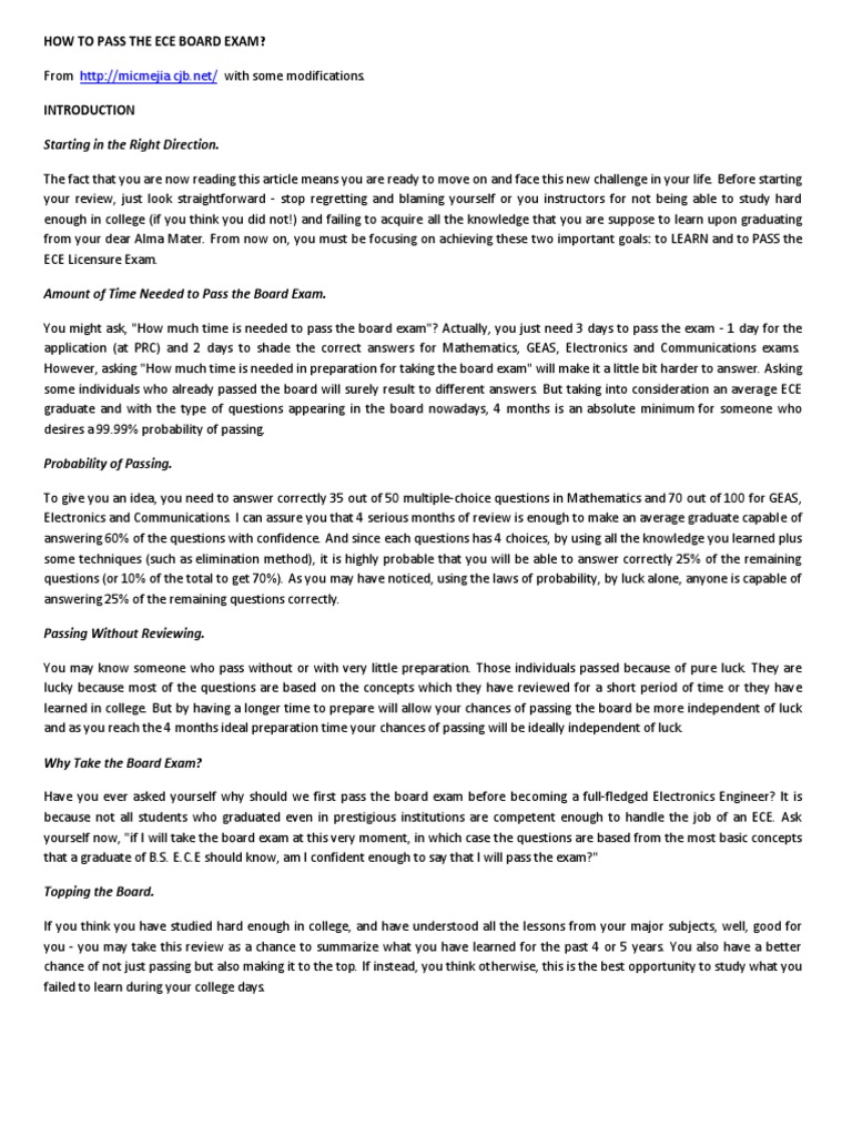 Strategies to Pass the ECE Board Exam | PDF | Test (Assessment) | Question