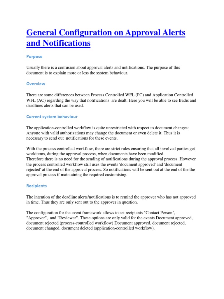 General Configuration On Approval Alerts and Notifications in SAP SRM ...