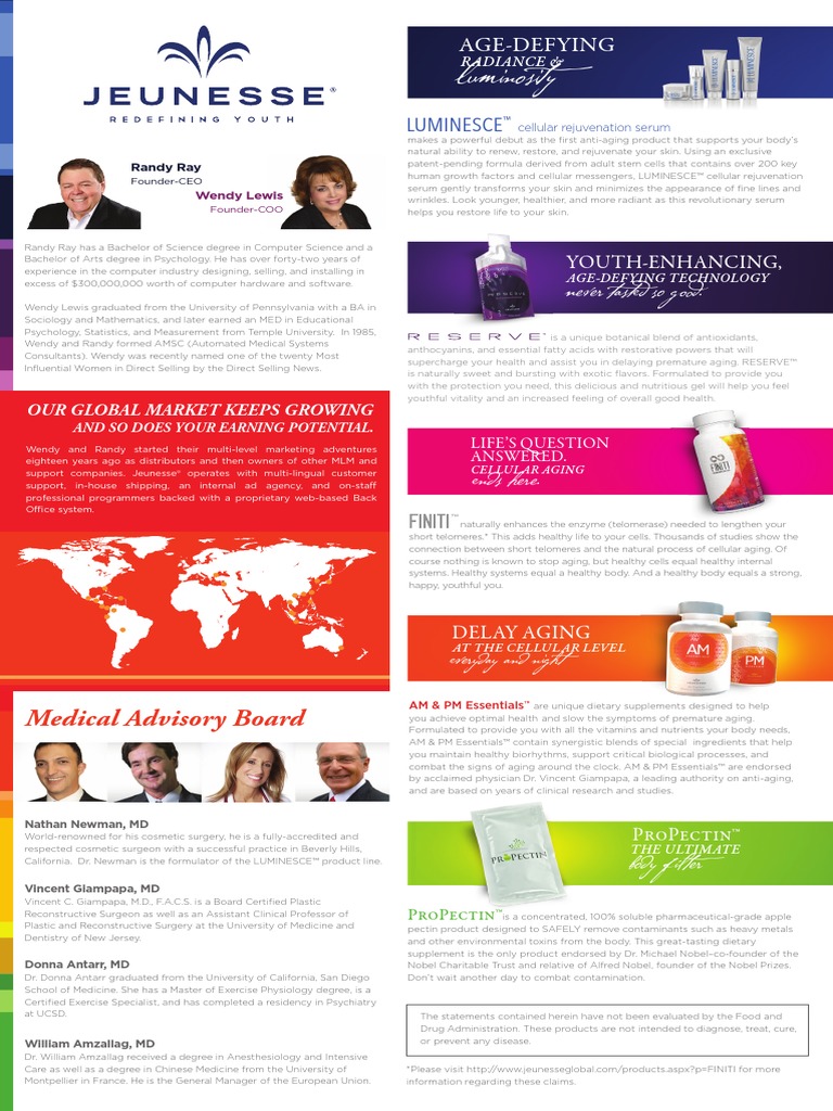 Jeunesse Global Quick Sheet | PDF | Dietary Supplements | Doctor Of ...