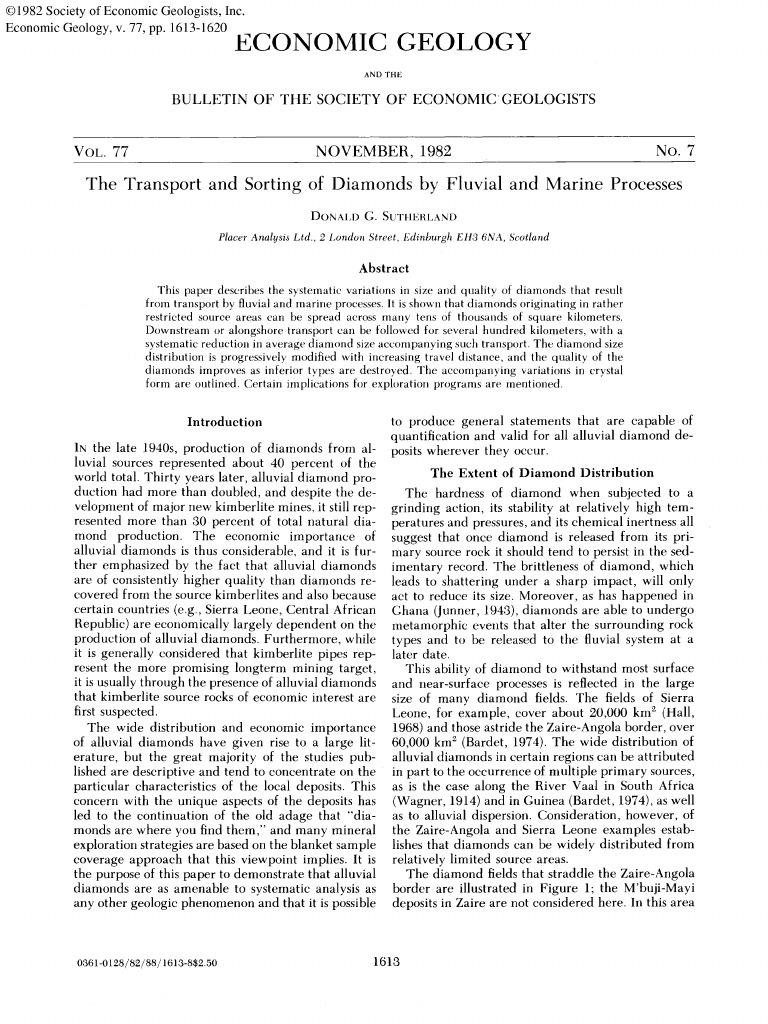 Sorting of Alluvial Diamonds | PDF | Diamond | Geology