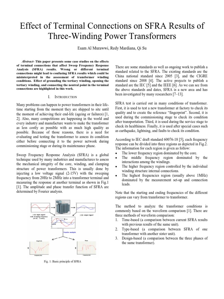 Effect of Terminal Connections On SFRA Results of Three-Winding Power ...