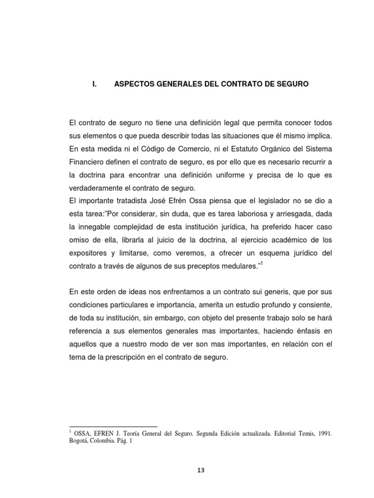 Aspectos Generales Del Contrato de Seguro | PDF | Póliza de seguros | Reaseguro