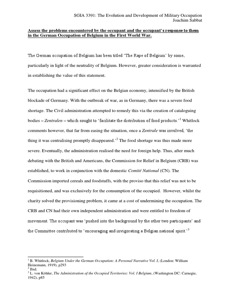 The German Occupation of Belgium | PDF | Belgium | Military Occupation