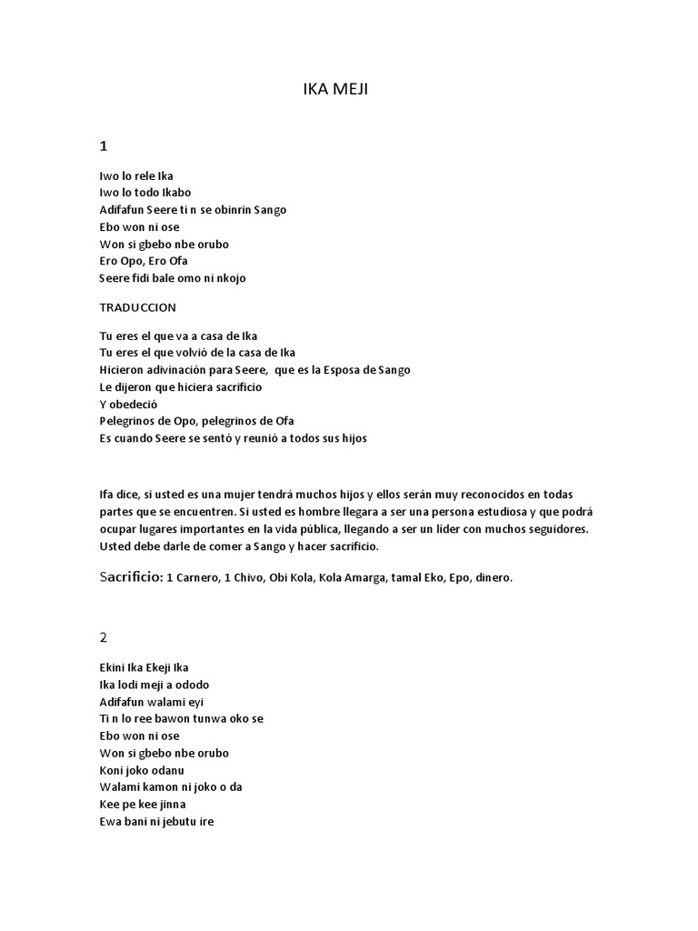 Ika Meji | PDF | Alimentos | Religión y creencia