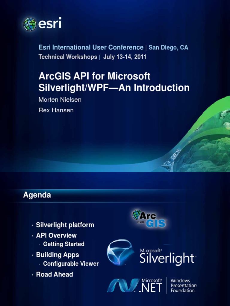 Arcgis Api For Microsoft Silverlight/Wpf-An Introduction: Esri International User Conference ...