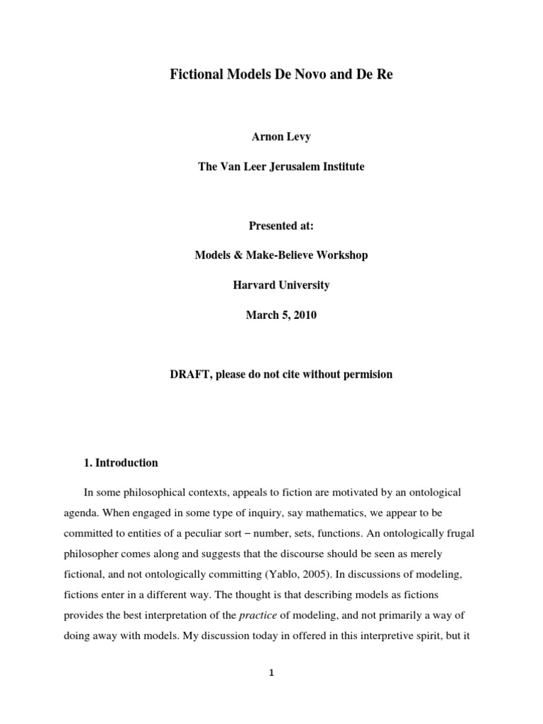 De Nove de Re Paper Philsci | PDF | Imagination | Theory