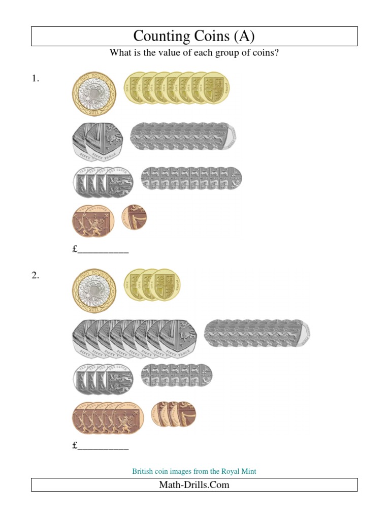 Counting Coins Brit All | PDF | Mint (Coin) | Coins