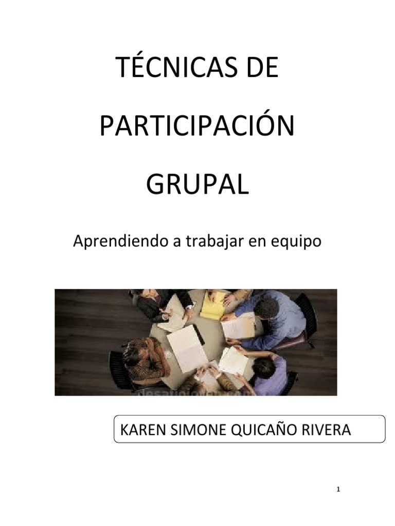 Técnicas de Participación Grupal | PDF | Ciencia cognitiva | Semiótica