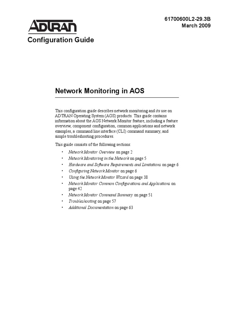 Network Monitoring in AOS | Download Free PDF | Port (Computer ...