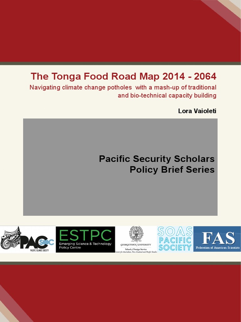 The Tonga Food Road Map 2014 - 2064 Navigating Climate Change Potholes ...