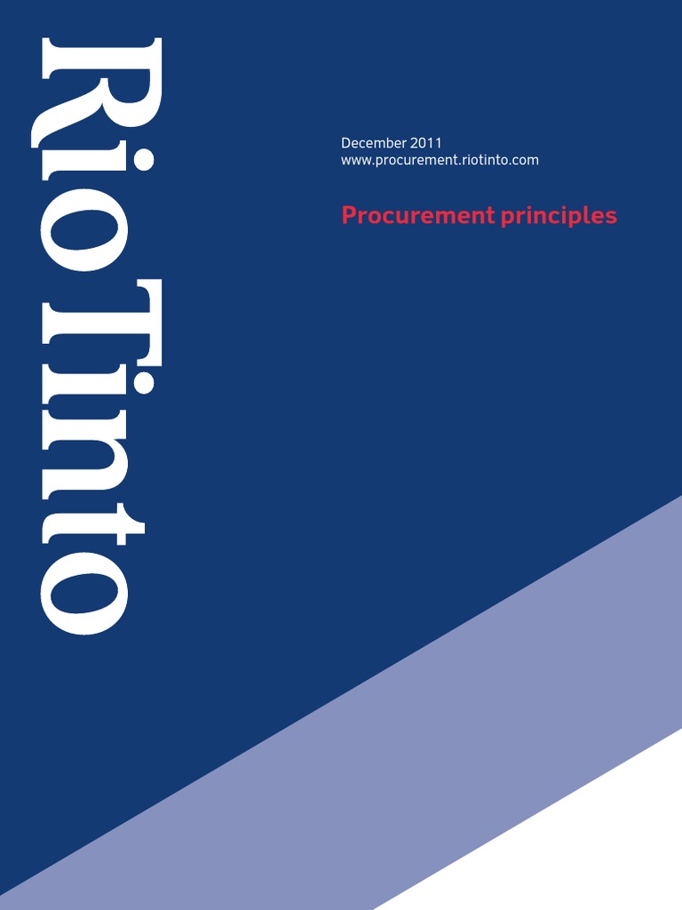 Rio Tinto Procurement Principles Guide | PDF | Supply Chain | Procurement