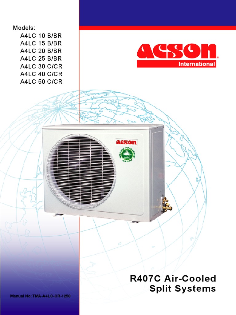 R407C Air-Cooled Split Systems | PDF | Air Conditioning | Hvac