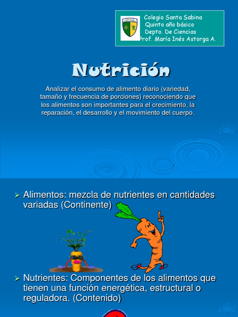 Nutricion PPT (1997-2003) | PDF | Nutrientes | Alimentos