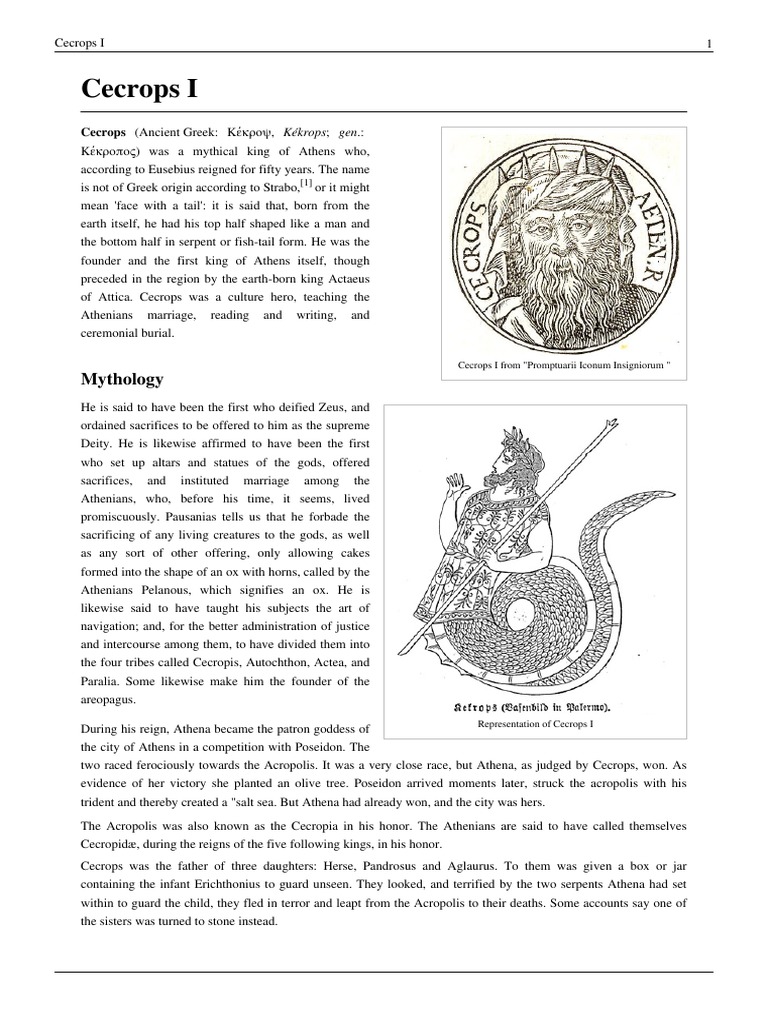 Cecrops I | Ancient Greek Religion | Paleo Balkan Mythology